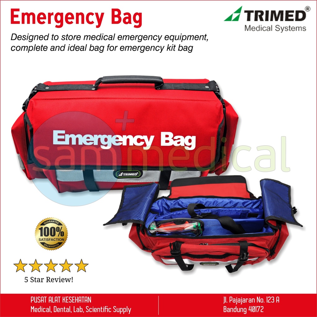Trimed Emergency Bag (Bag Only) - Red EMB131-RD | sam medical