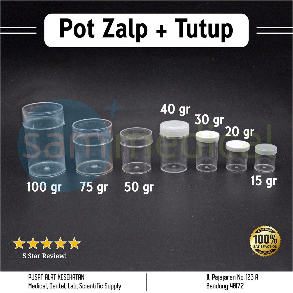 Pot Zalp tutup ulir putih - 20 grm | sam medical