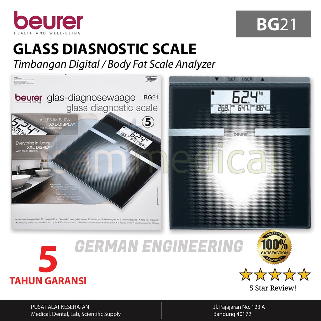Beurer Glass Diagnostic Scale BG 21 | sam medical