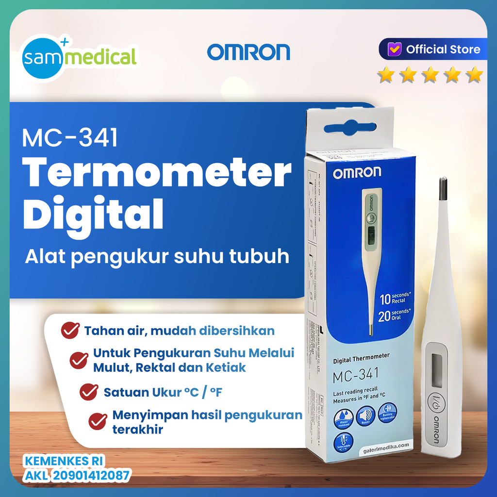 Omron Digital Thermometer Rigid - MC 341 | sam medical