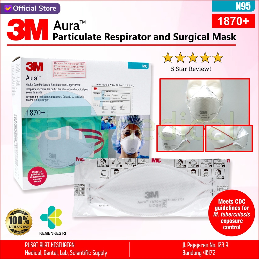 3M N95 Disposable Respirator and Surgical Mask 1870+ @PCS | sam medical