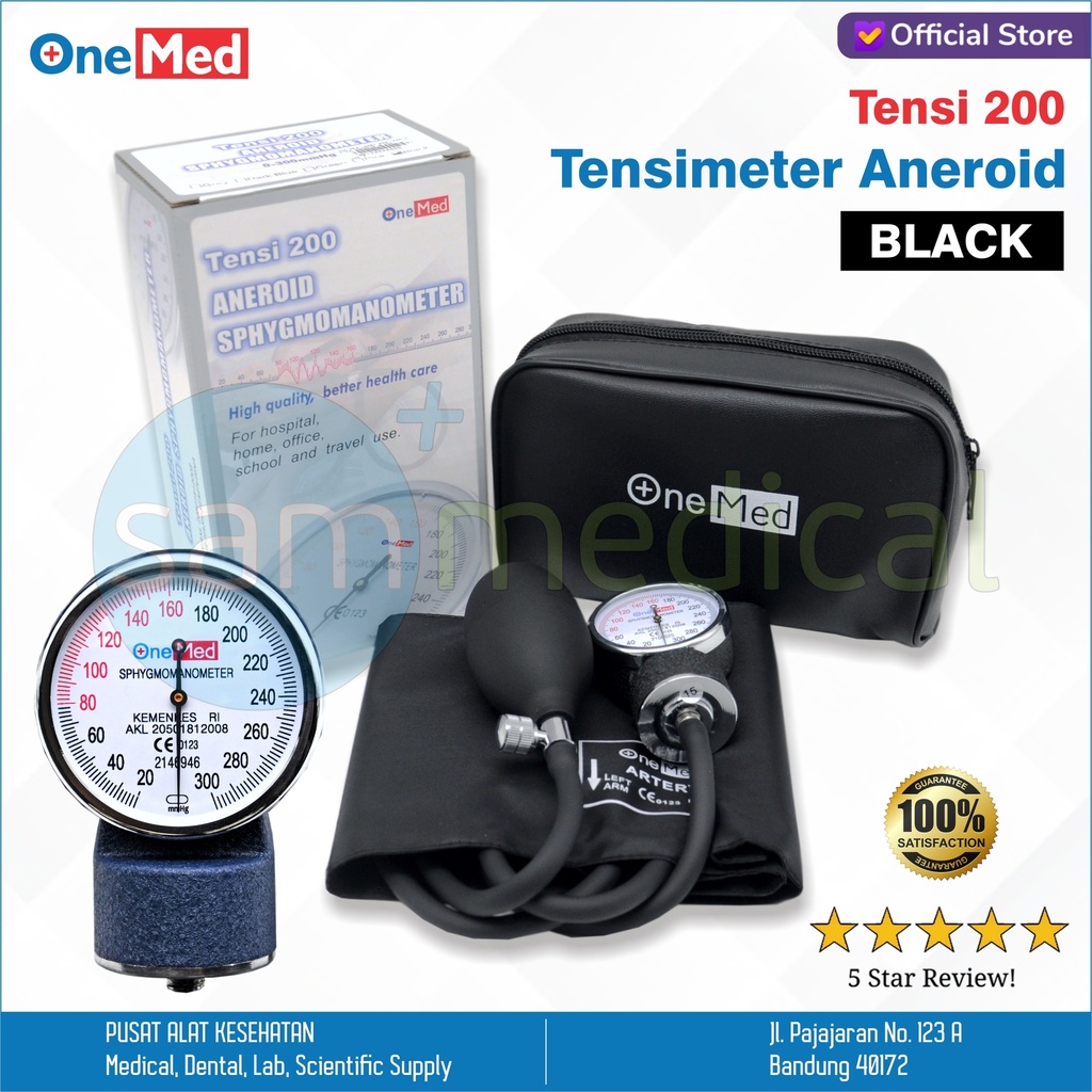 One Med Tensi 200 Tensimeter Aneroid Black | sam medical