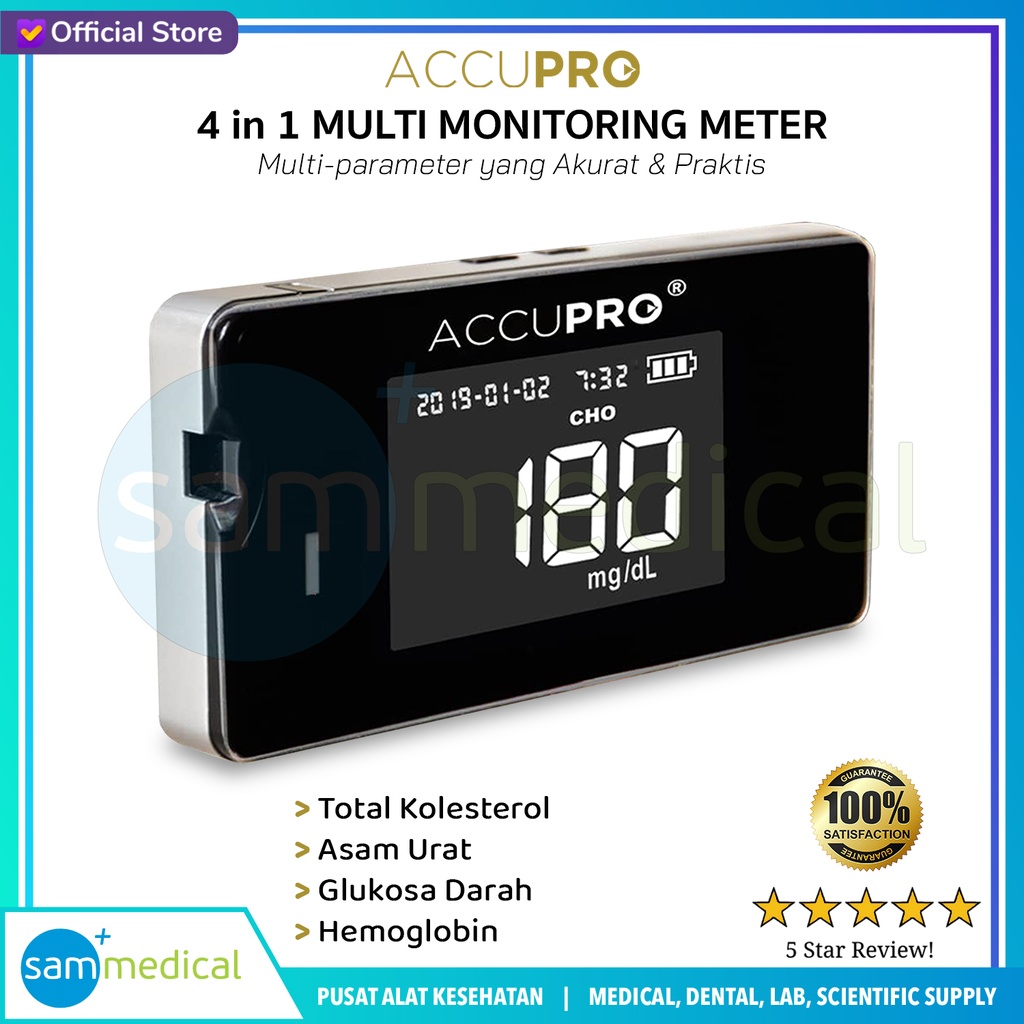 ACCUPRO METER ONLY - 4 in 1 (tanpa strip) | sam medical